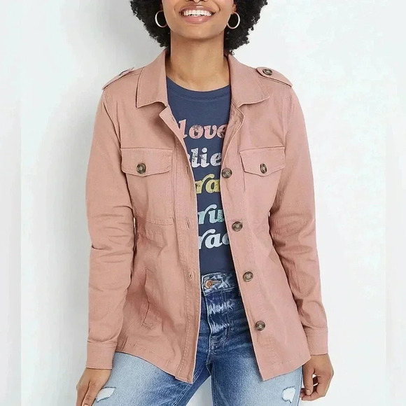 Maurices | Jackets & Coats | Maurice Solid Cinched Waist Utility Jacket | Poshmark